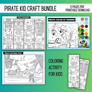 Pirate Kid's Craft Activity Bundle/printable Pdf/11-page Kids Pirate ...