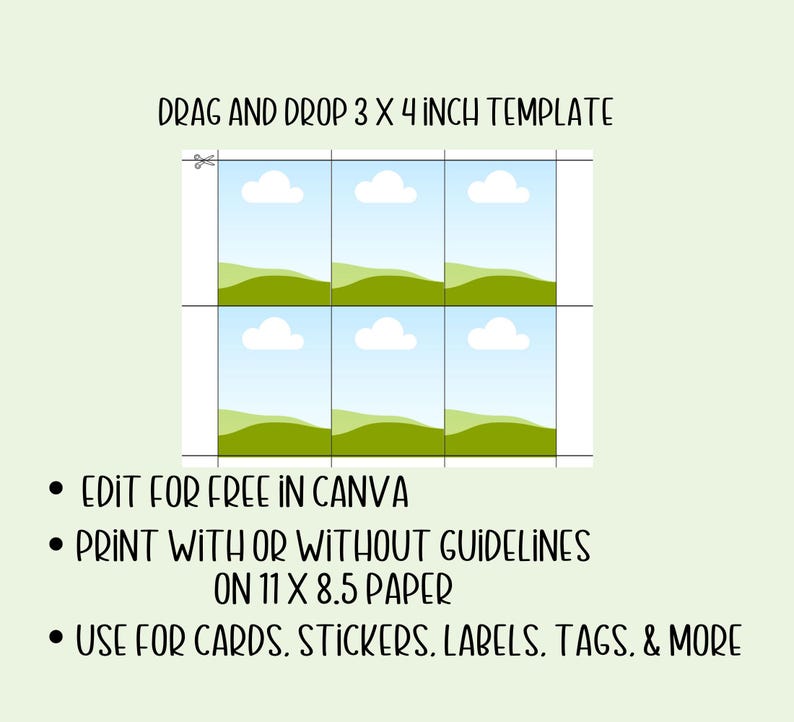 Editable Printable 3x4 Inch Drag and Drop Template/template for Labels ...