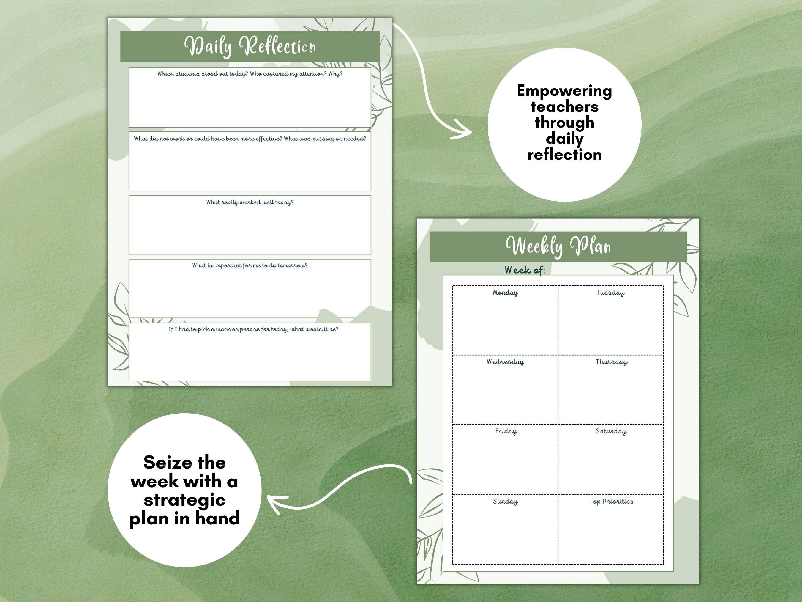 Teacher Journal Bundle Template/canva Journal Template/fully Editable ...