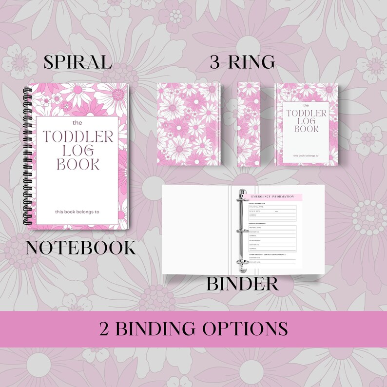 Editable Toddler Log Book/23-page Printable Toddler Record Book/pink ...