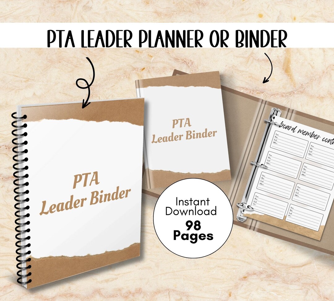 Printable PTA Leader Planner/98-page Neutral Planner/landscape and Two ...