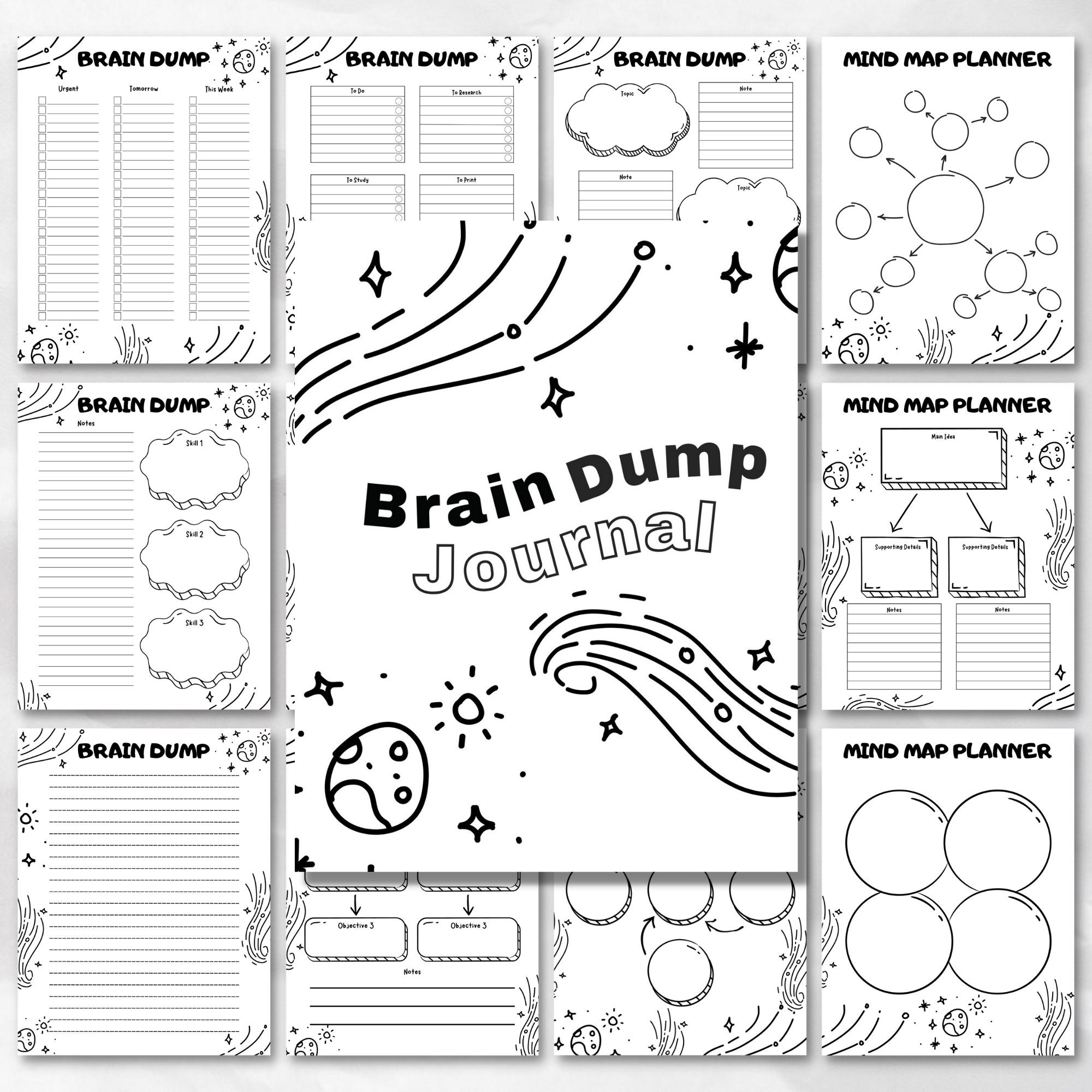 Printable Brain Dump Journal/67-page Journal/mental Health Journal ...