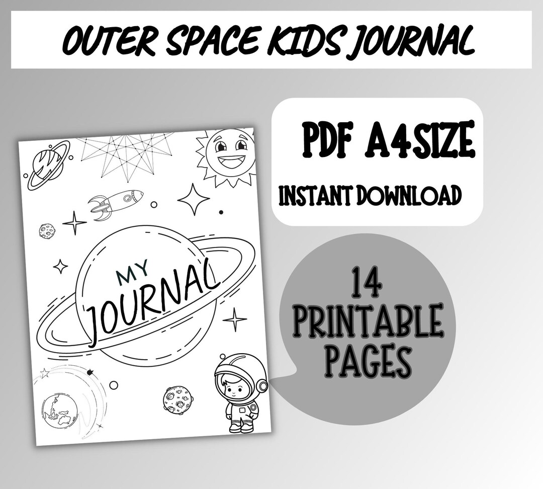 Kids Outer Space Journal/printable PDF Space Journal/15-page Kids ...