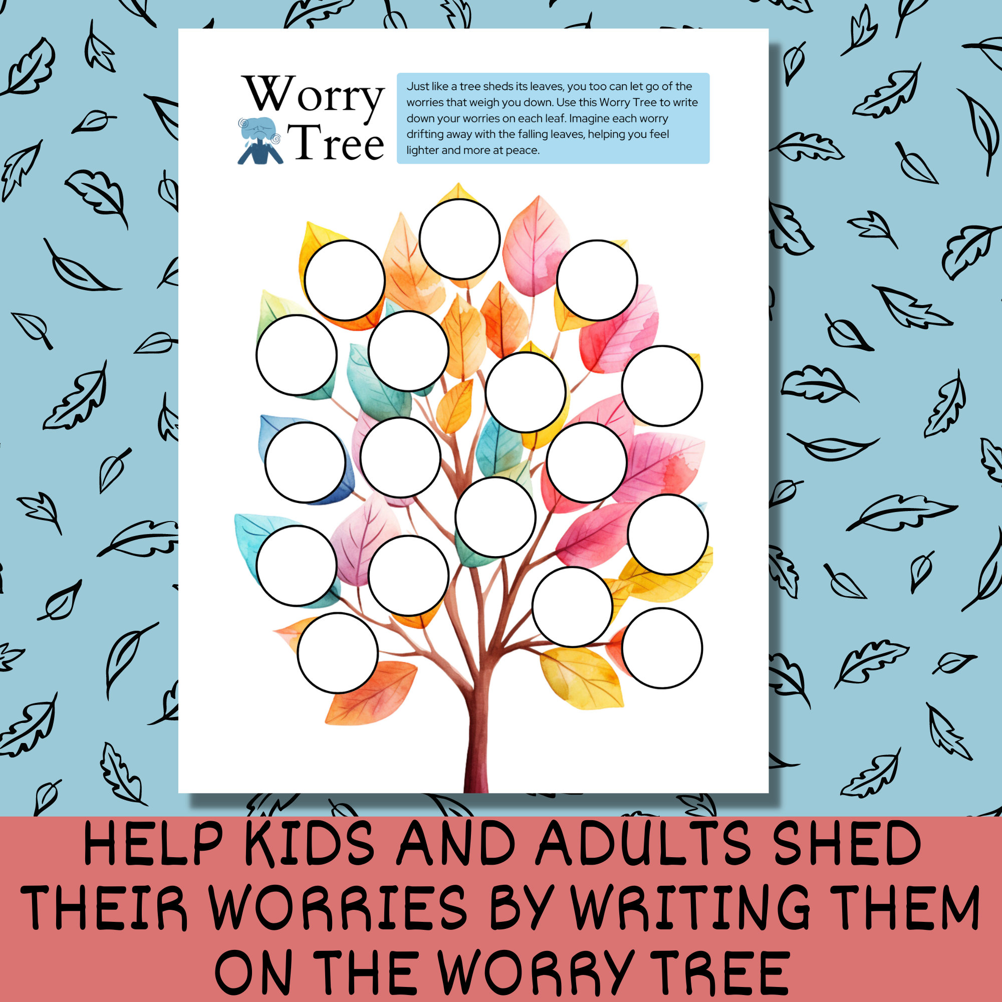 Printable Worry Tree/mental Health Worksheet/for Groups, Counselors ...