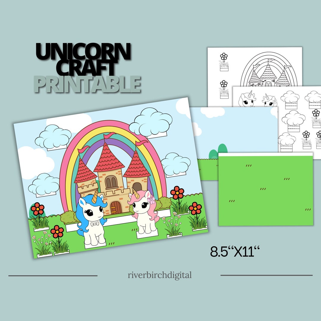 Unicorn Kid's Craft Activity/printable Pdf/kids Unicorn Diorama/instant ...