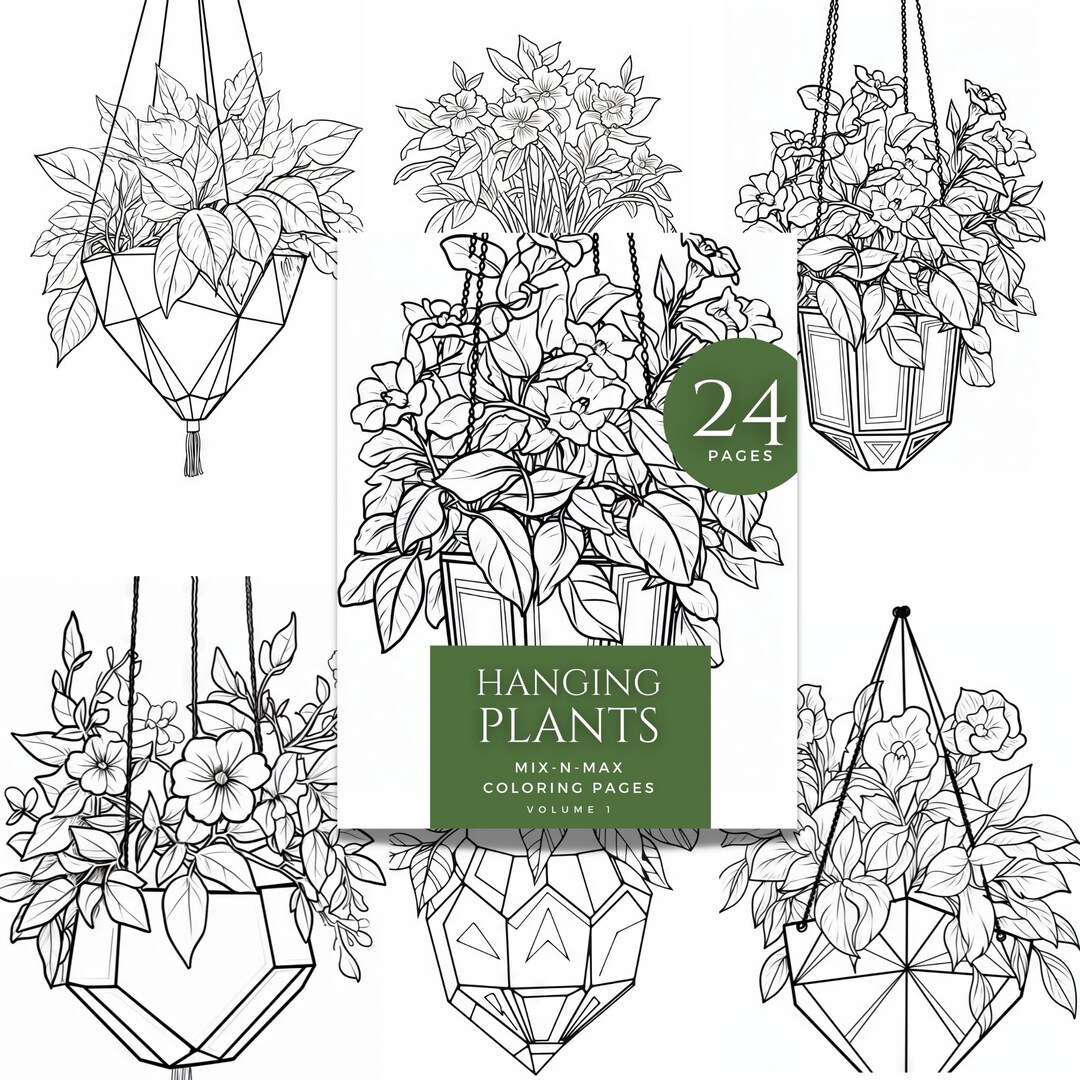 Printable Hanging Plants Coloring Pages/24 Beautiful Plants Coloring ...