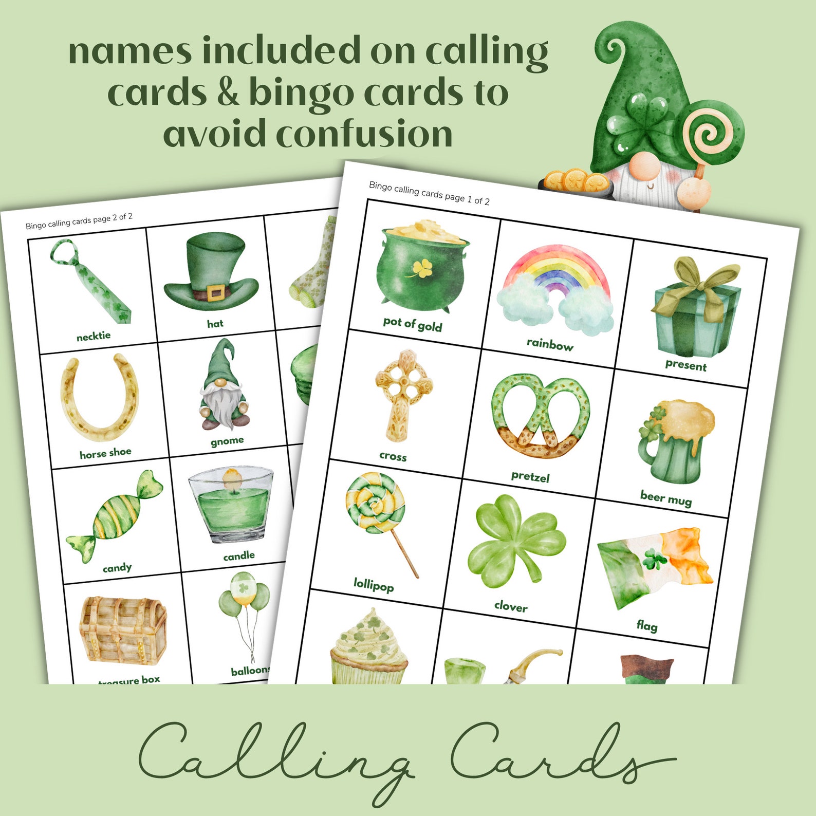Printable Saint Patricks Day Bingo/printable Saint Patricks Day Games ...