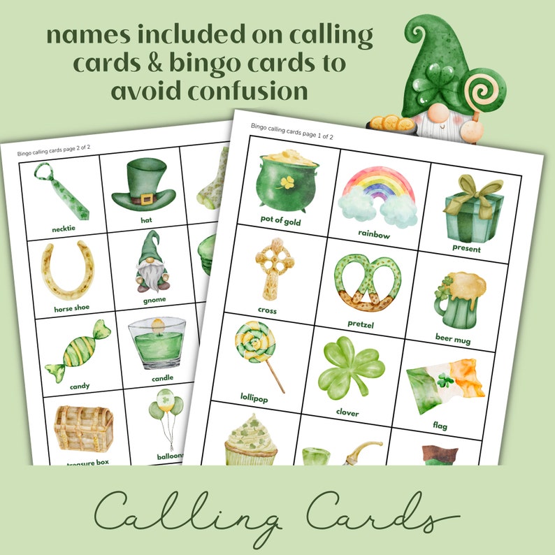 Printable Saint Patricks Day Bingo/printable Saint Patricks Day Games ...