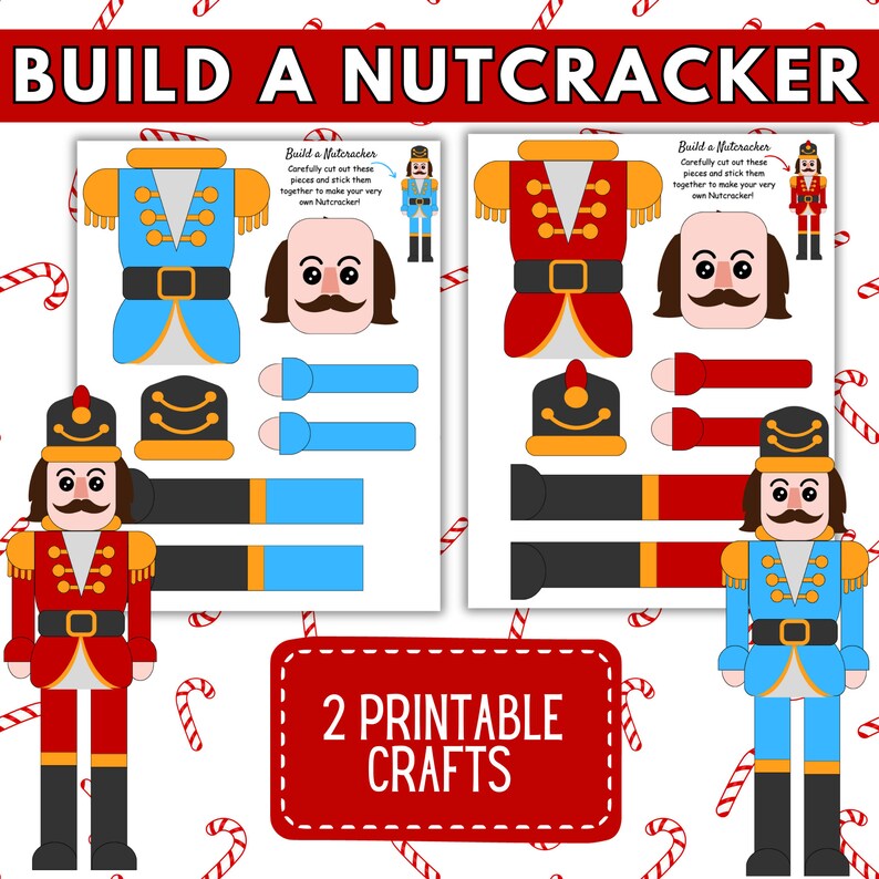 Printable Christmas Kids Craft-build A Nutcracker-holiday Craft for Kids-nutcracker Craft - Etsy