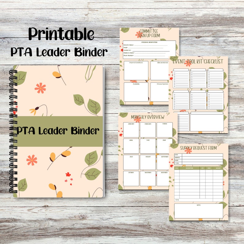 Editable Printable PTA Leader Planner/98-page Botanical Planner ...