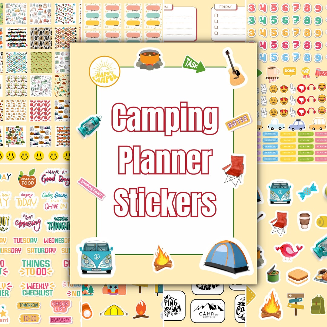 Printable Camping Planner Stickers-set 1/10 Pages of Planning Stickers ...