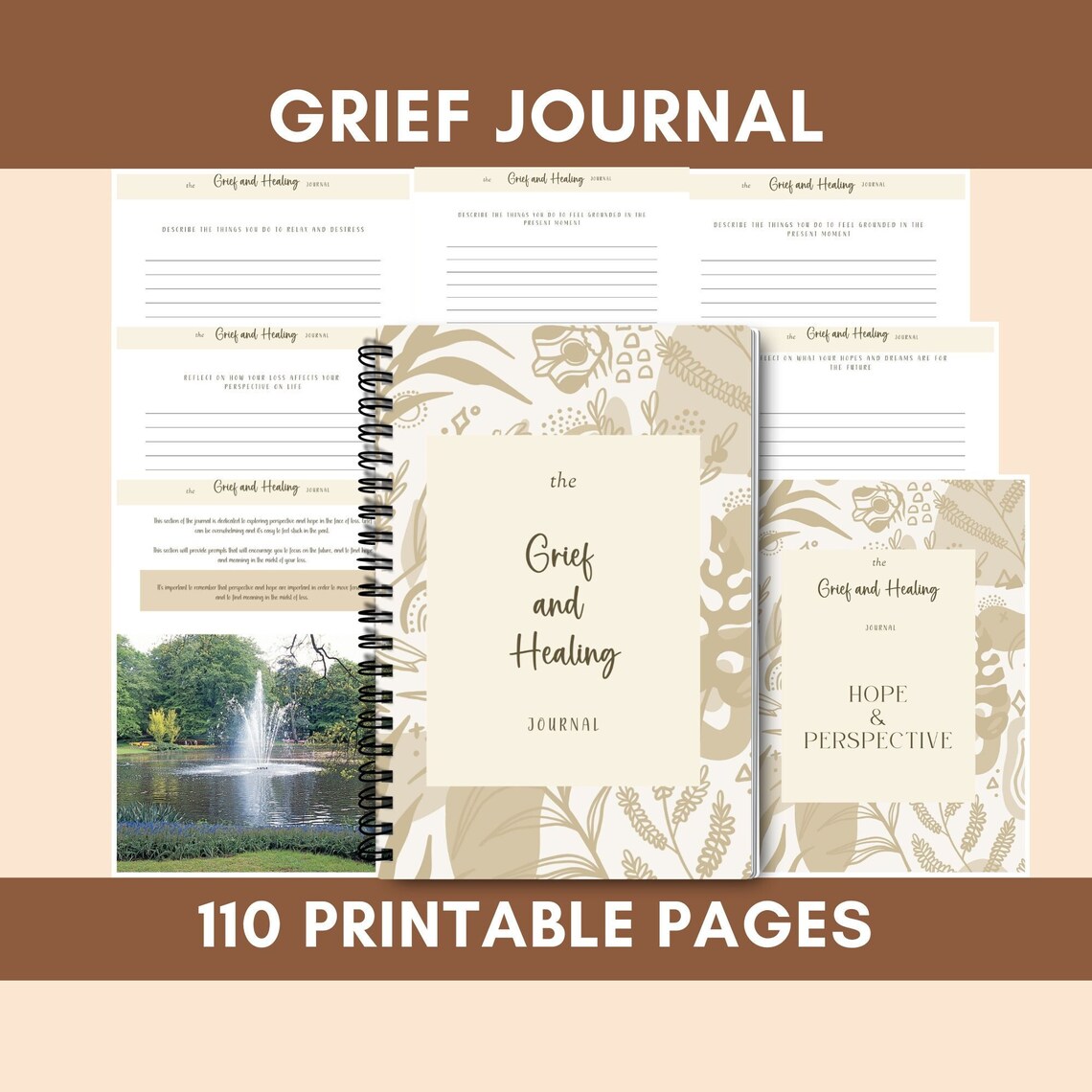 Printable Grief Journal Bundle/110-page Grief and Healing Journal ...
