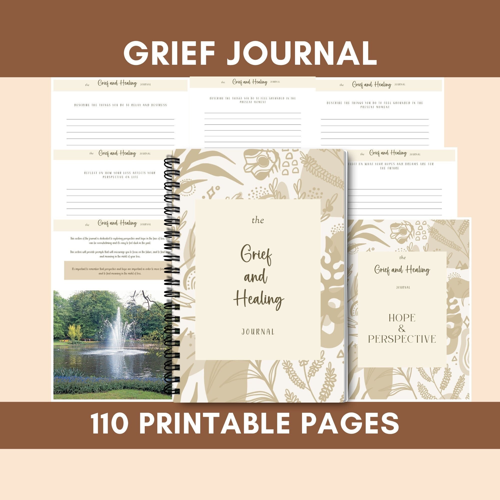 Printable Grief Journal Bundle/110-page Grief and Healing Journal ...