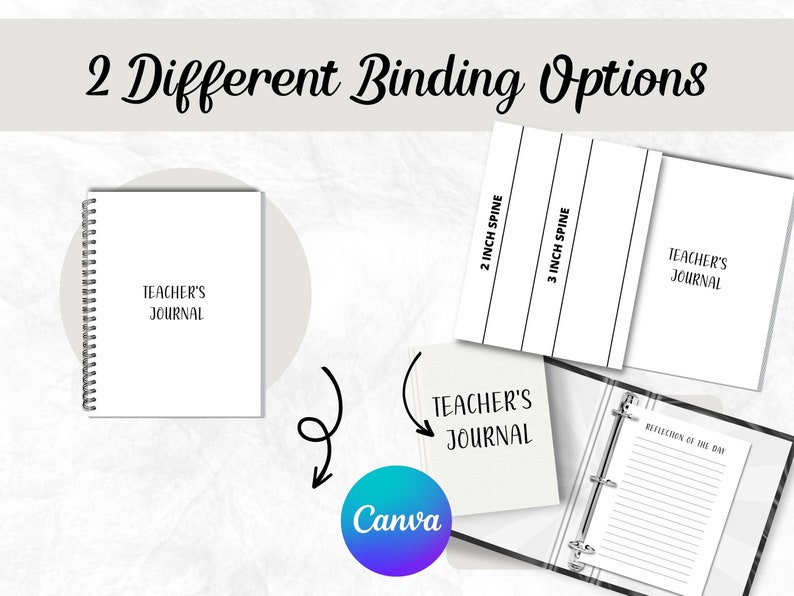 Teacher Journal Bundle Template/canva Journal Template/fully Editable ...