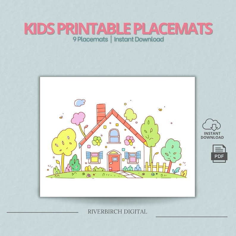 Printable Kid's Placemats/arts and Crafts Placemats for Kids/print and ...