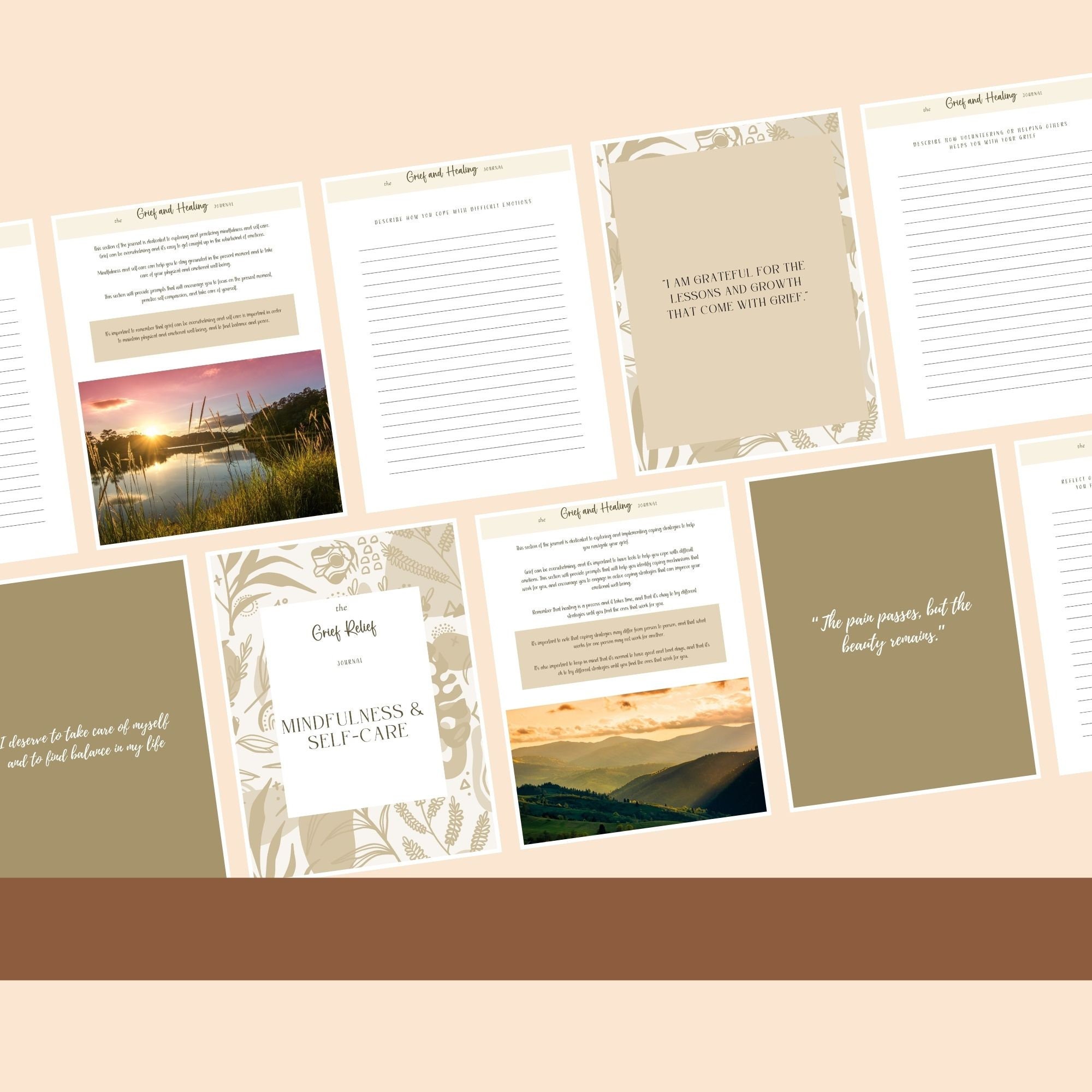 Printable Grief Journal Bundle/110-page Grief and Healing Journal ...