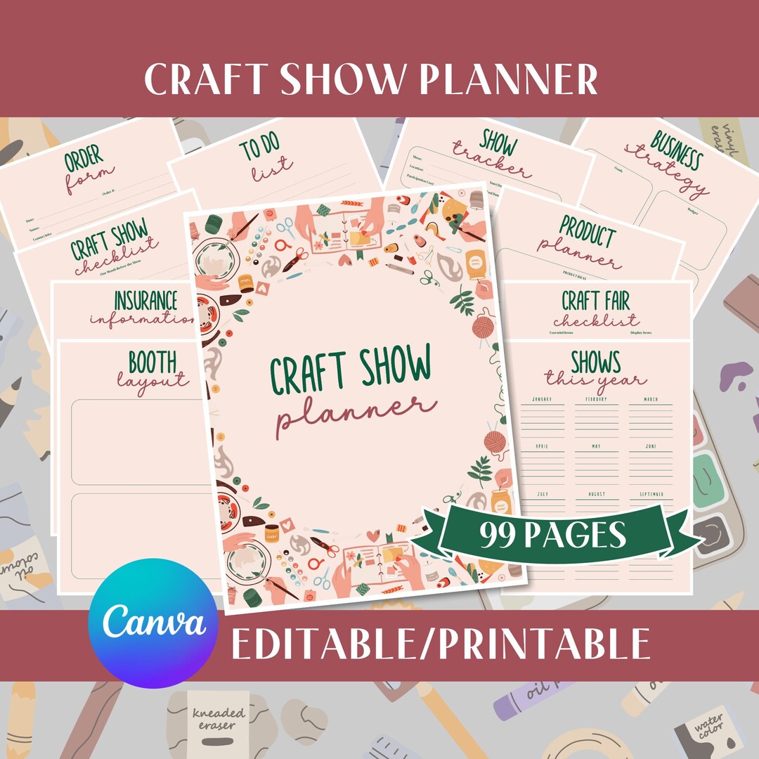 Editable Craft Show Planner Template/craft Fair Binder/landscape & Two ...