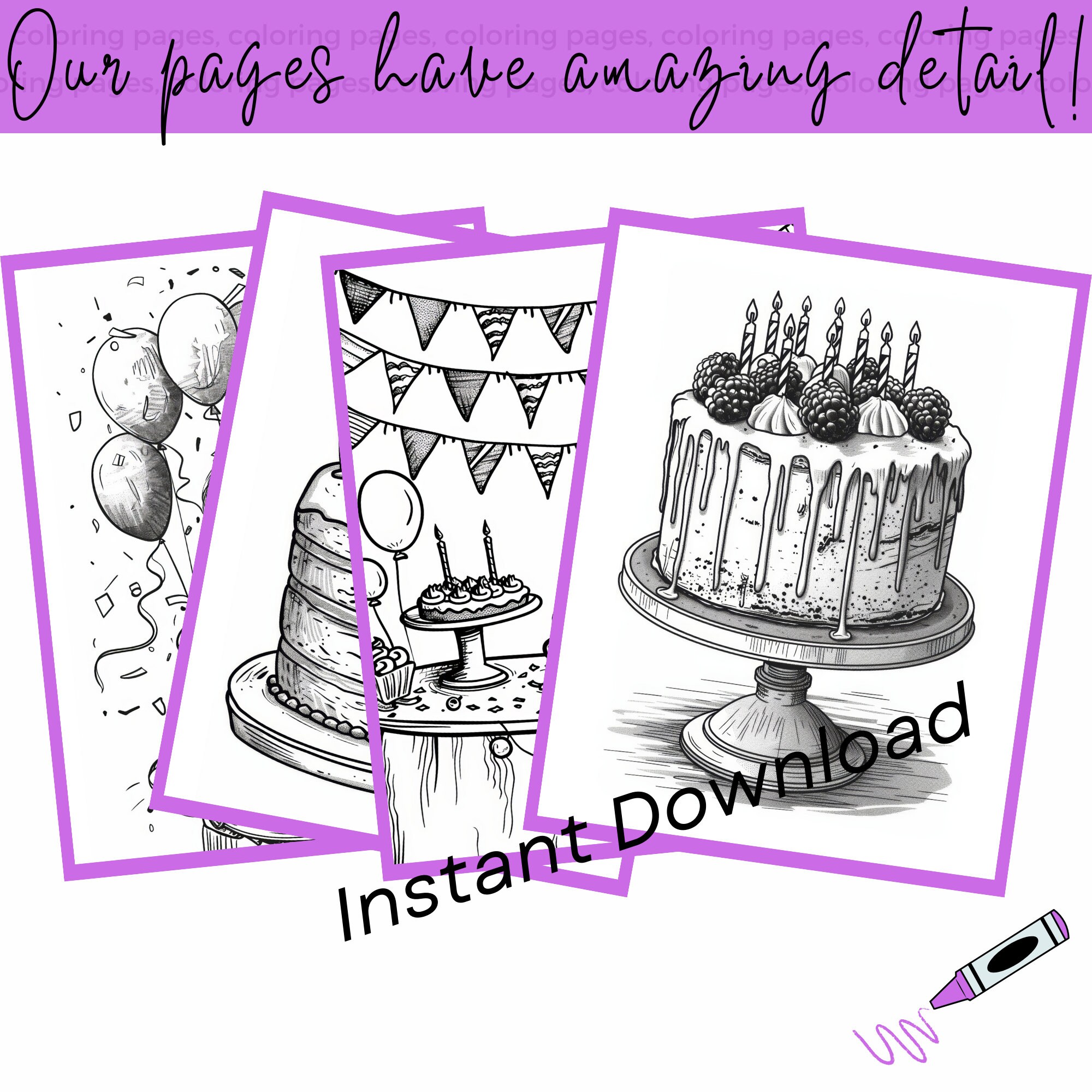 Printable Birthday Party Coloring Books/little Boy Little Girl Coloring ...