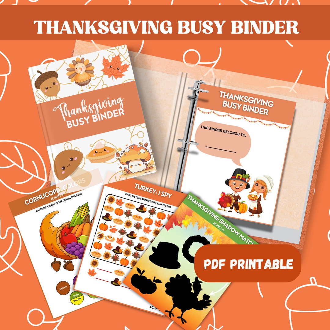 Printable Thanksgiving Kids Activity Bundle-autumn Kids - Etsy
