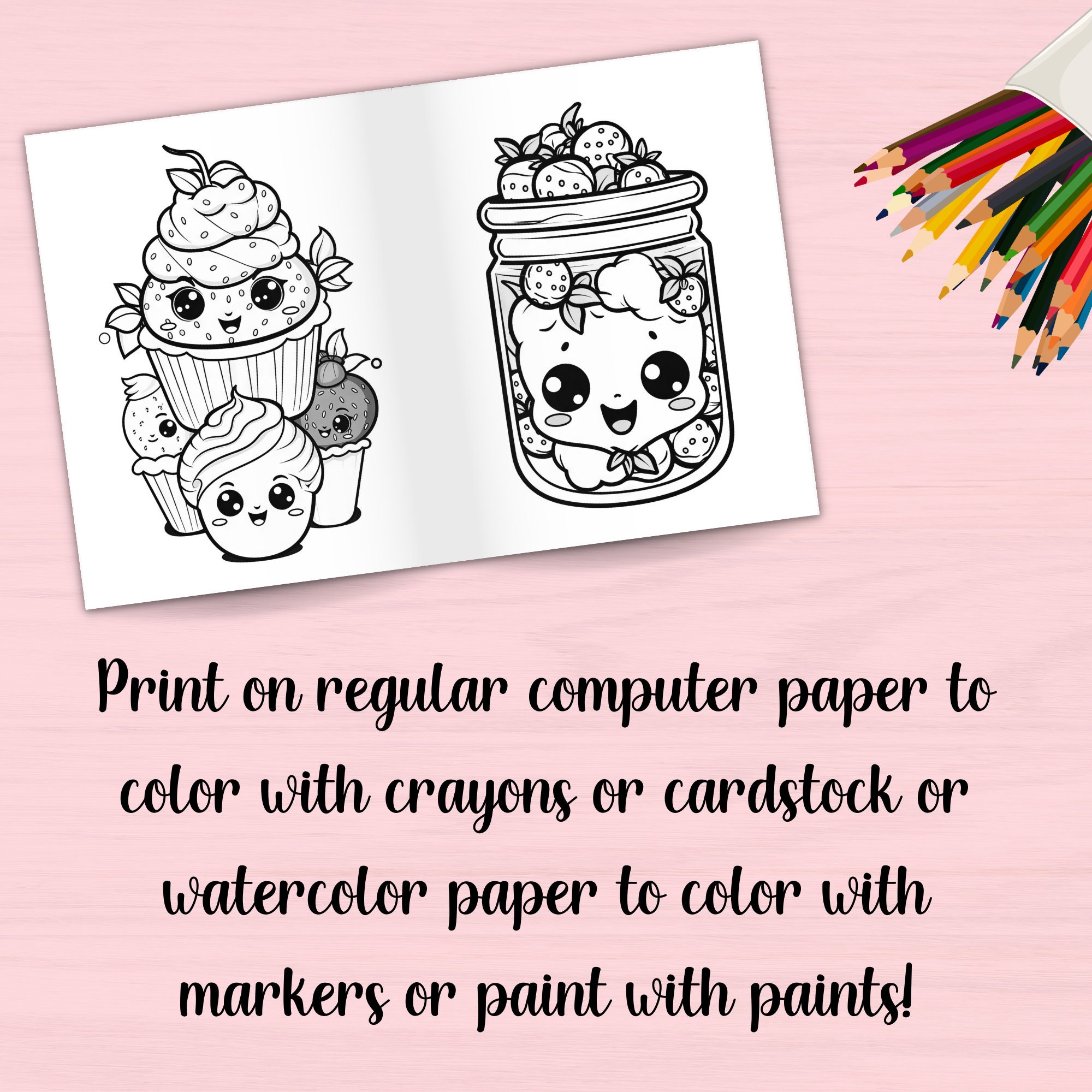 Printable Sweet Treats Coloring Books/little Boy Little Girl Coloring ...