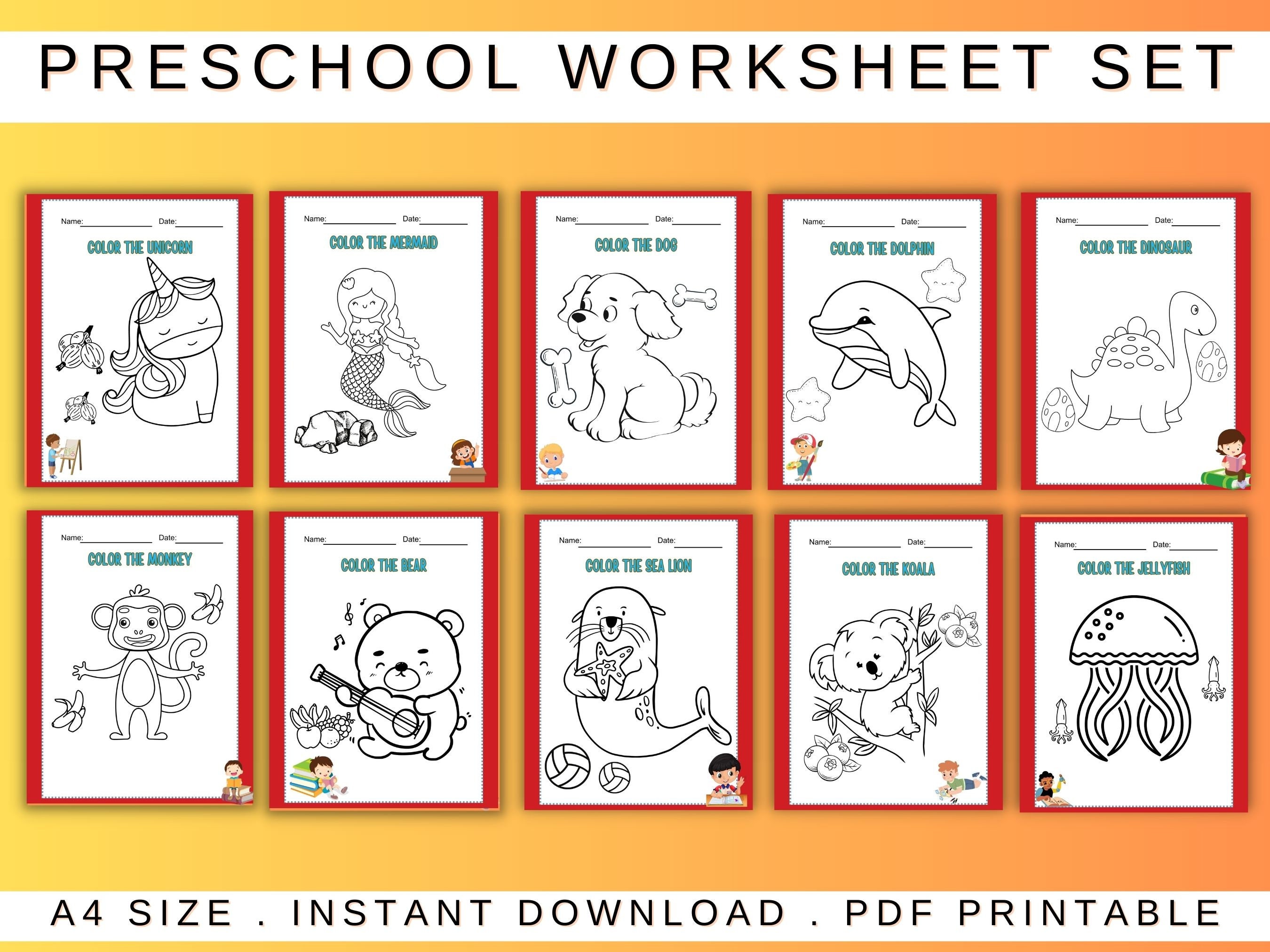 Printable Preschool Worksheets Bundle/printable Preschool Pages/instant ...