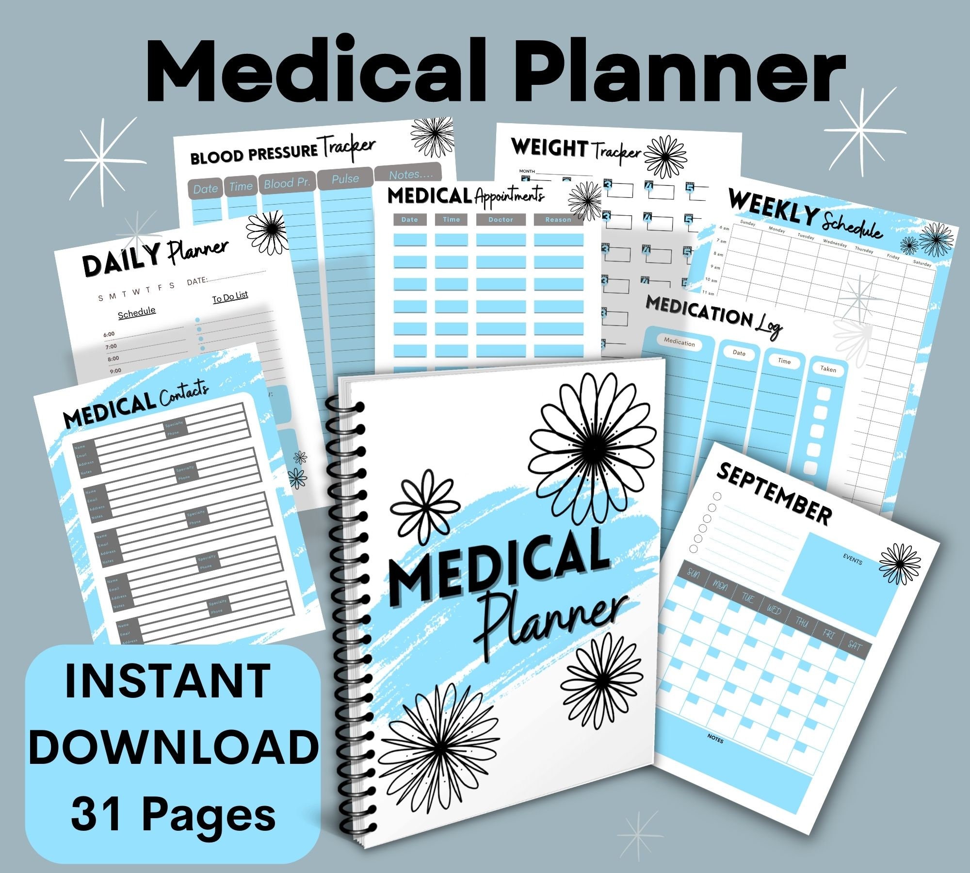 Printable Medical Planner/31-page Printable Family Medical Planner ...