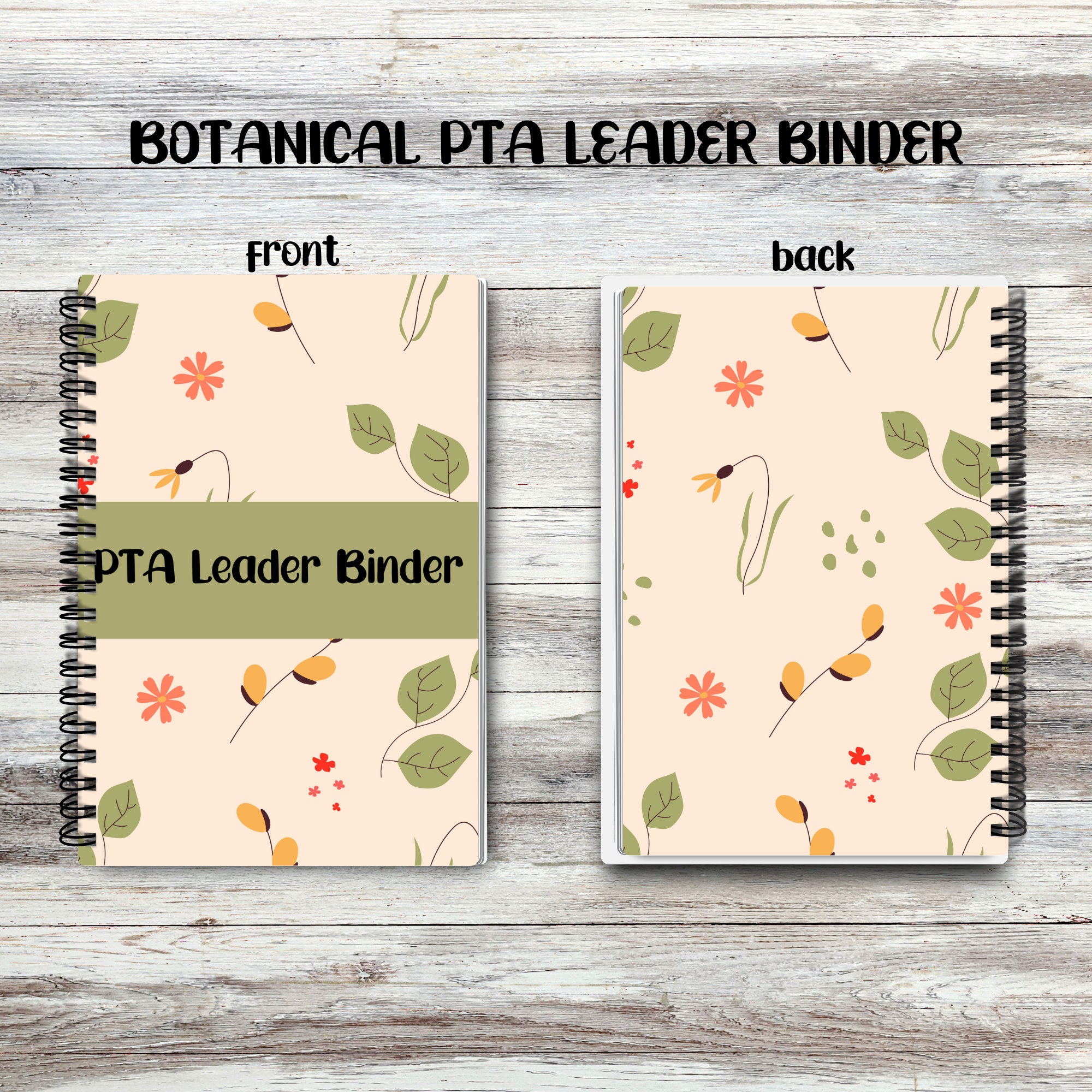 Editable Printable PTA Leader Planner/98-page Botanical Planner ...