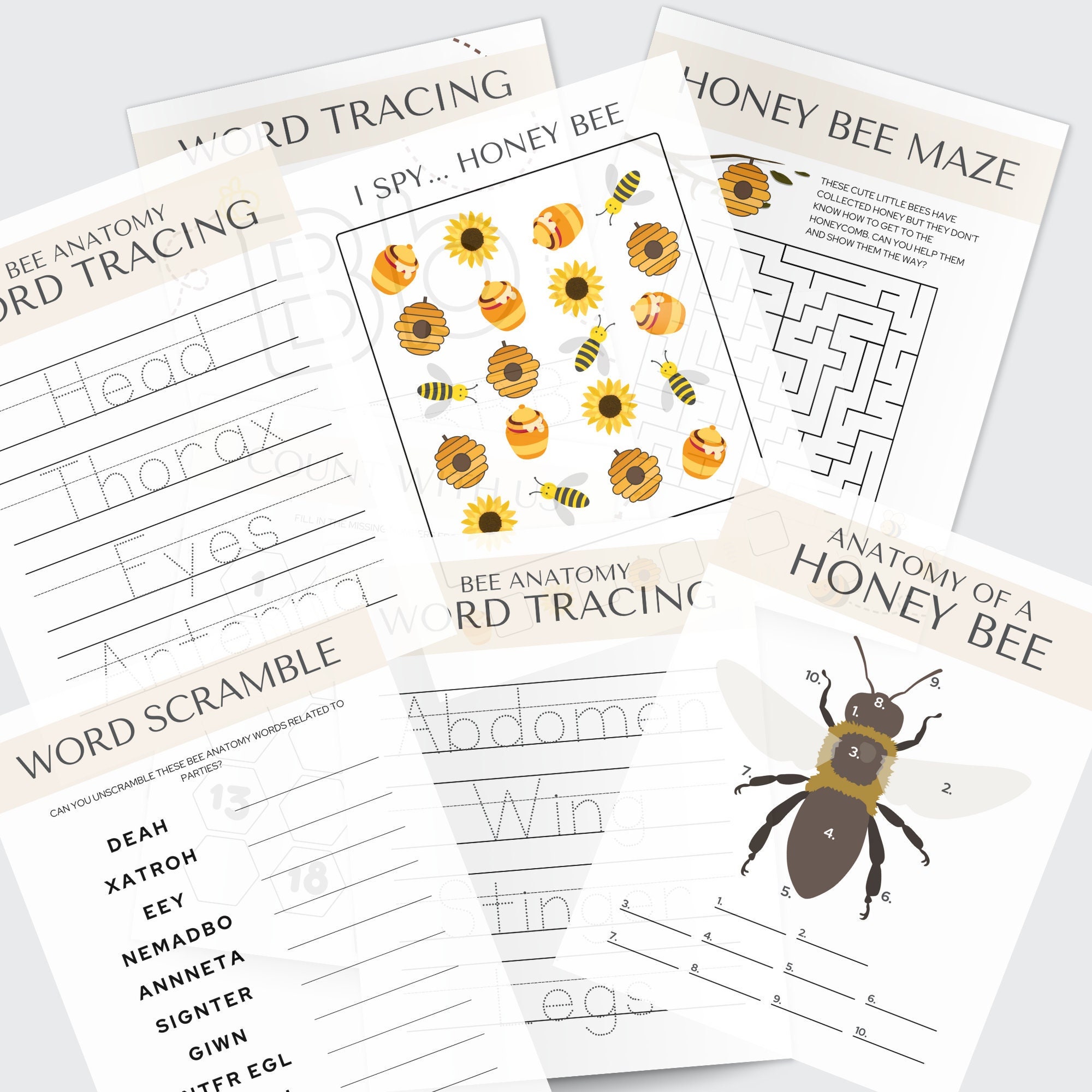 Honey Bee Worksheets Free Bee Activity Printables » Homemade Heather