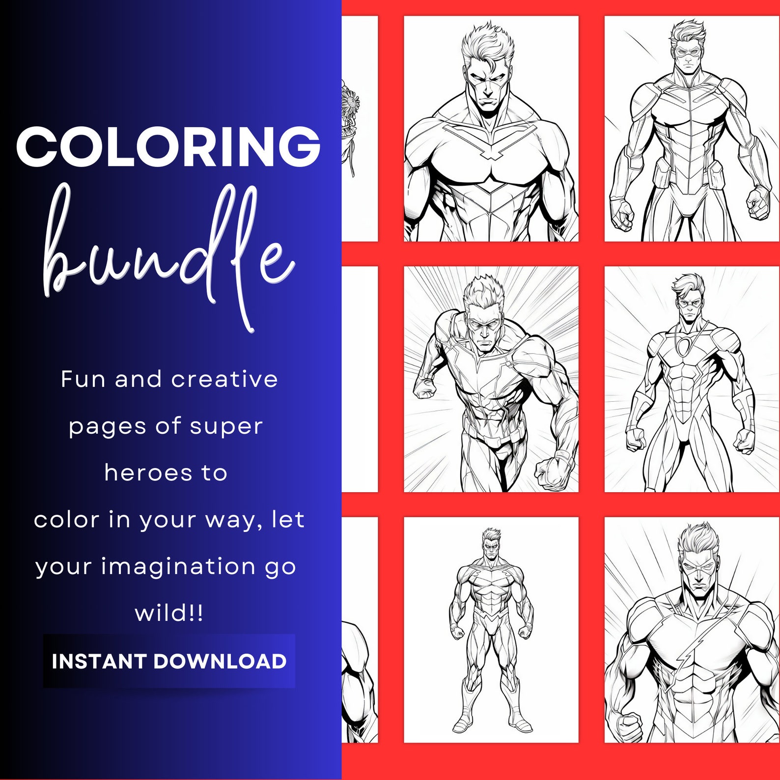 Printable Super Heroes Coloring Book Pages/adult and Kids Coloring ...