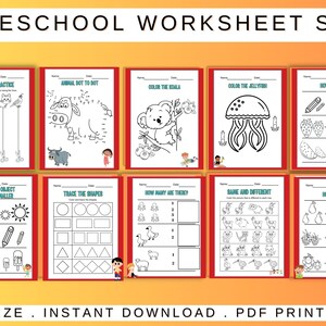 Printable Preschool Worksheets Bundle/printable Preschool Pages/instant ...