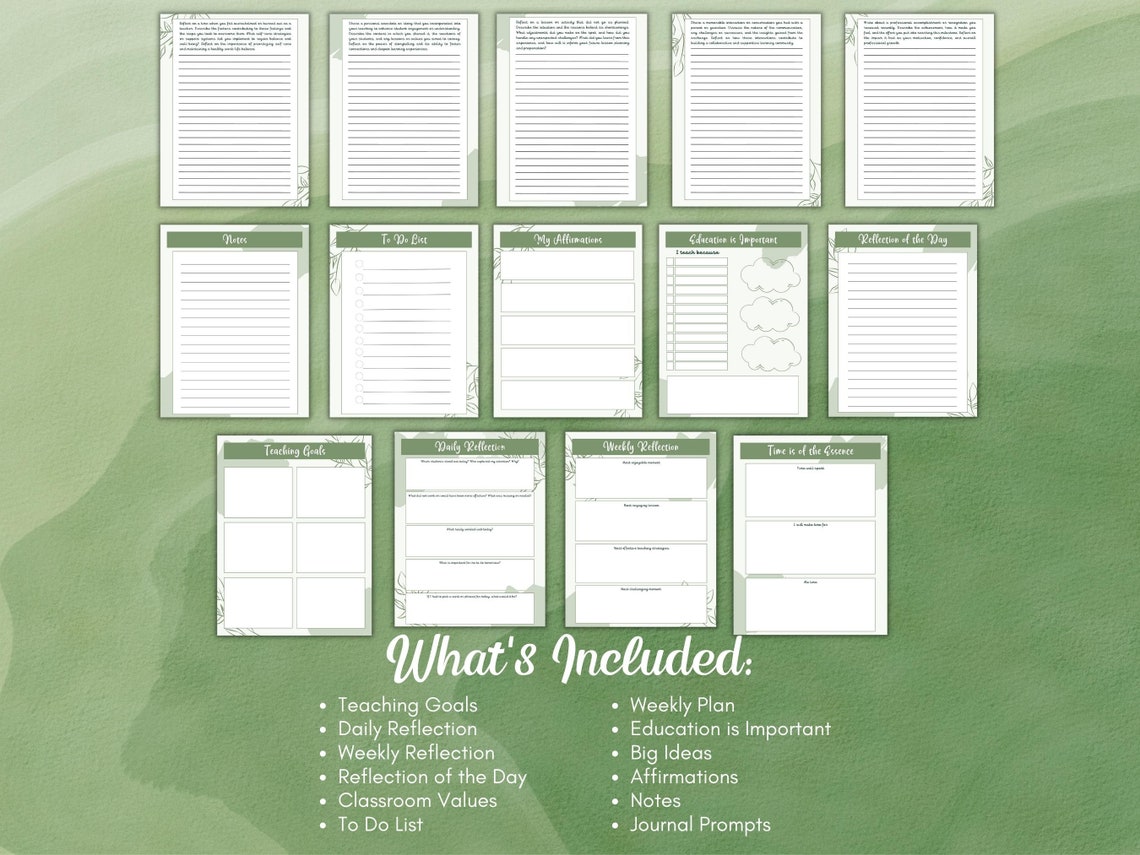 Teacher Journal Bundle Template/canva Journal Template/fully Editable ...