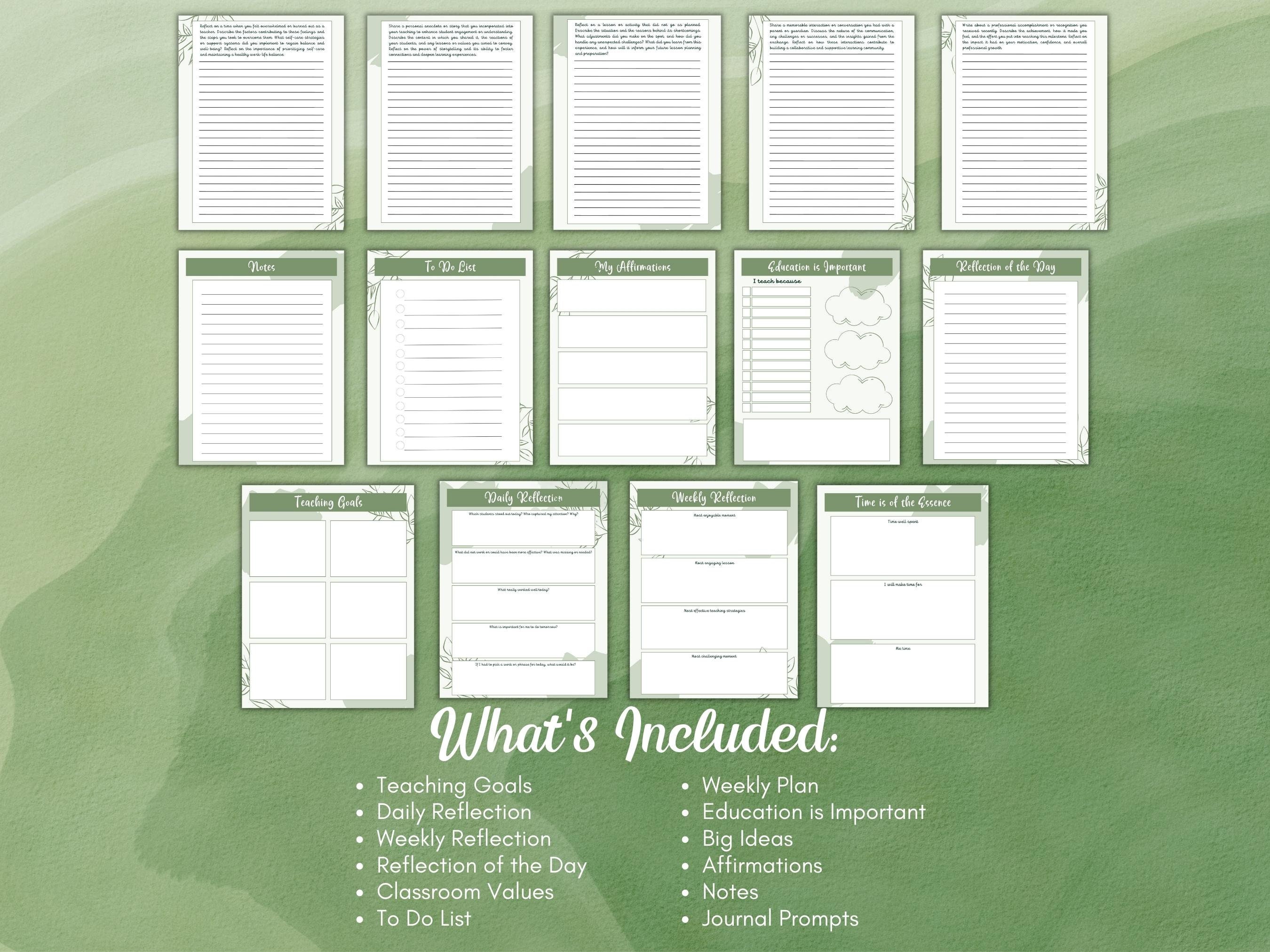 Teacher Journal Bundle Template/canva Journal Template/fully Editable ...