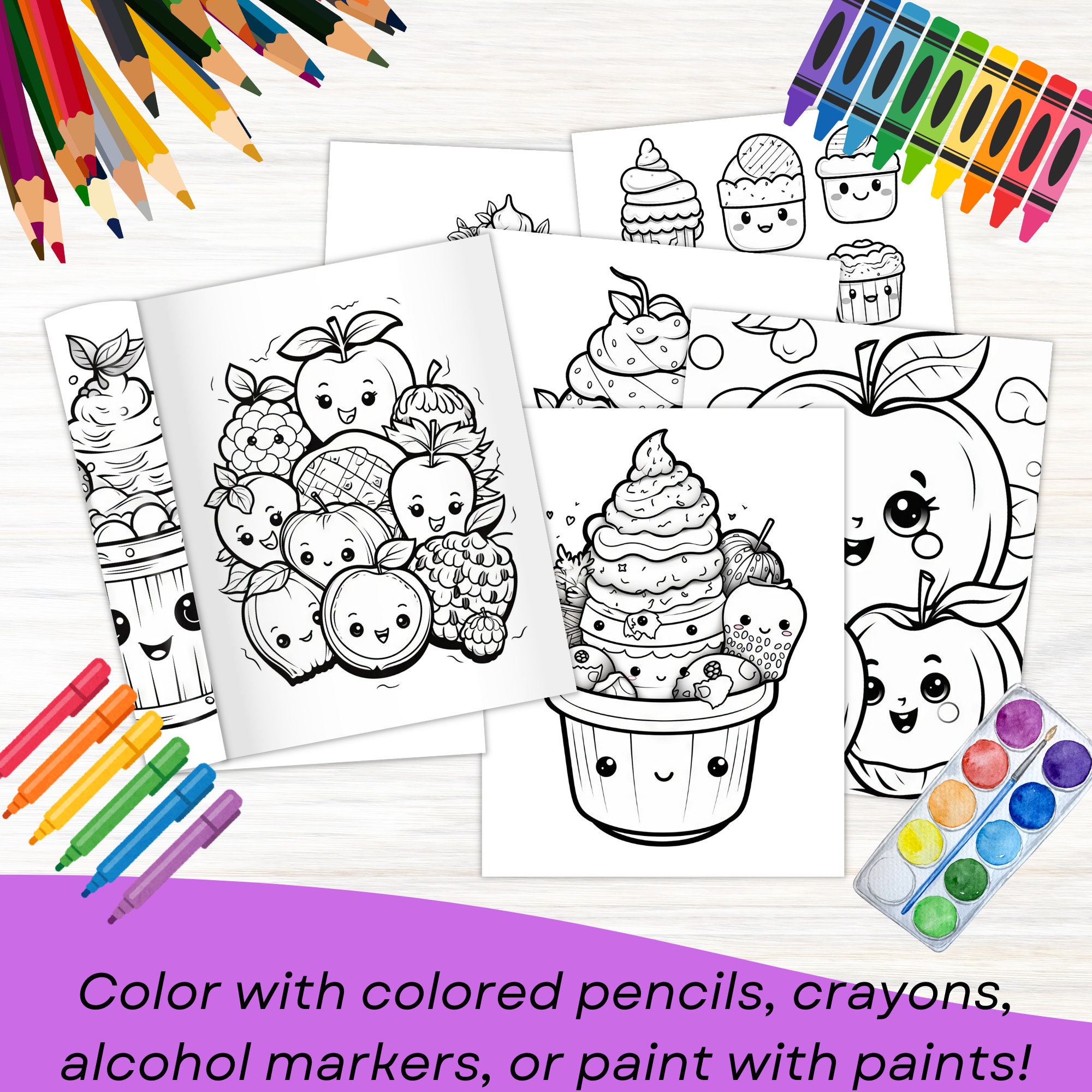 Printable Sweet Treats Coloring Books/little Boy Little Girl Coloring ...
