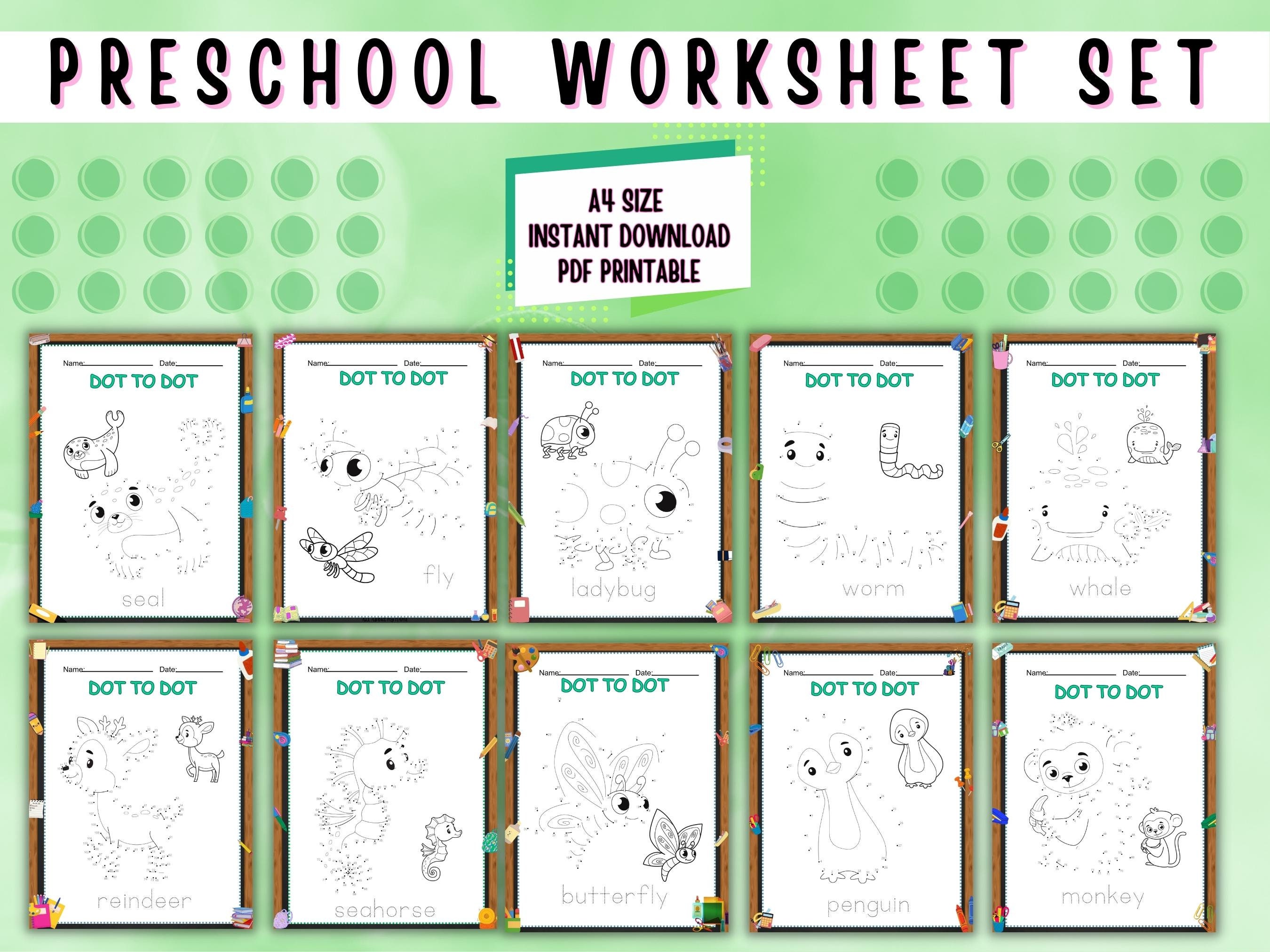 Printable Preschool Worksheets Bundle/printable Preschool Pages/instant ...