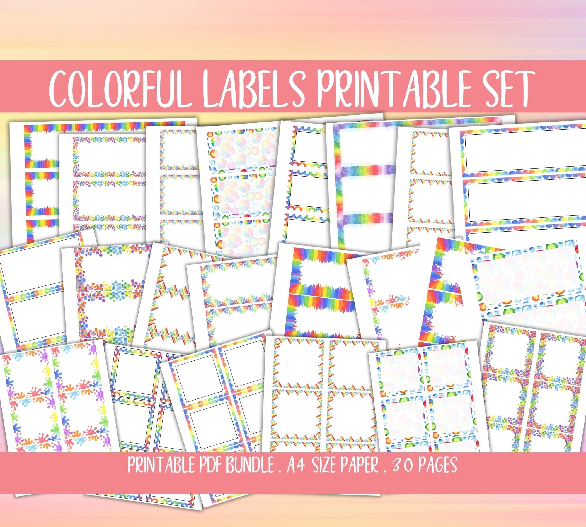 Printable Blank Labels Set/30 Printable Stickers/watercolor Blank ...