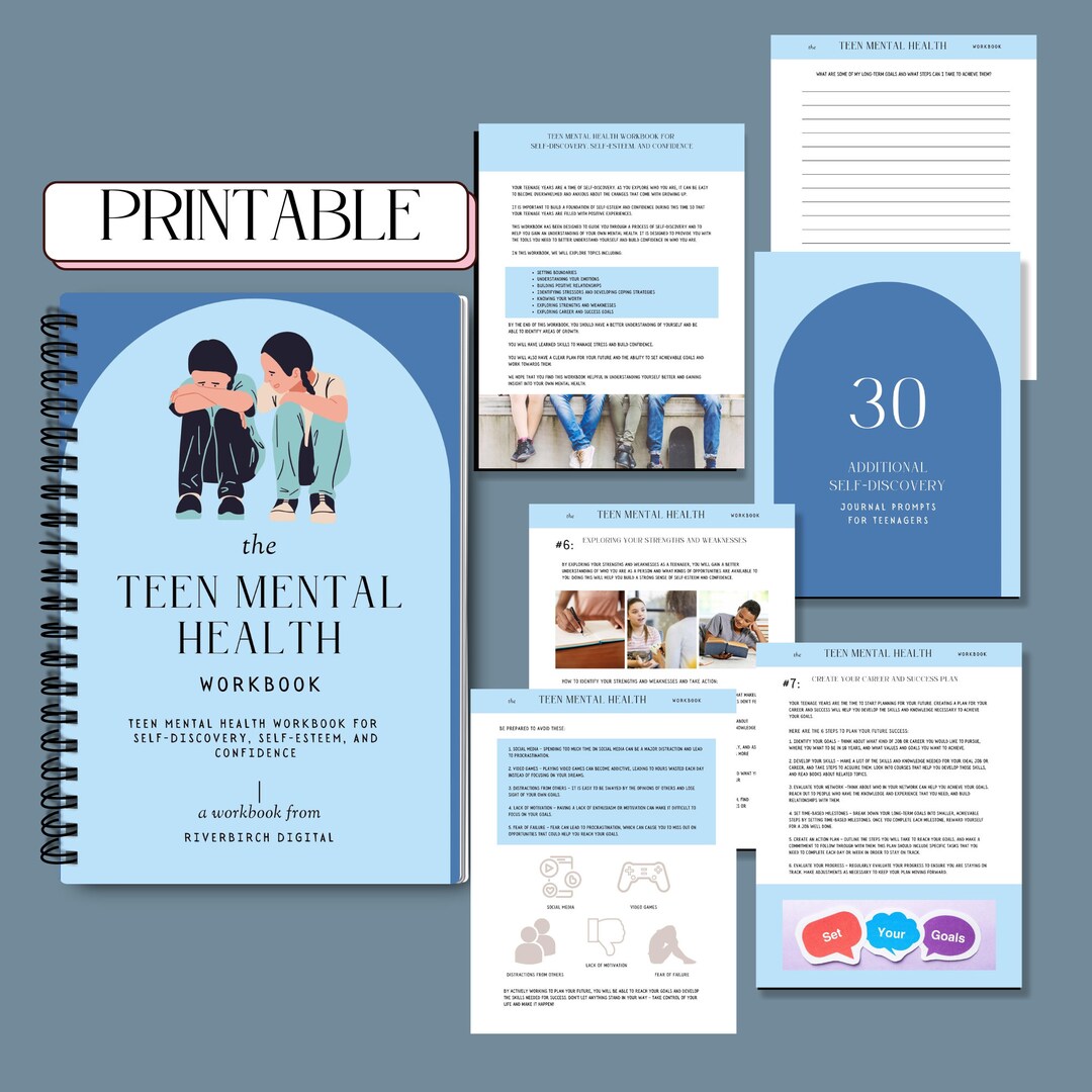 Printable Teen Mental Health Workbook/50-page Workbook/mental Health ...