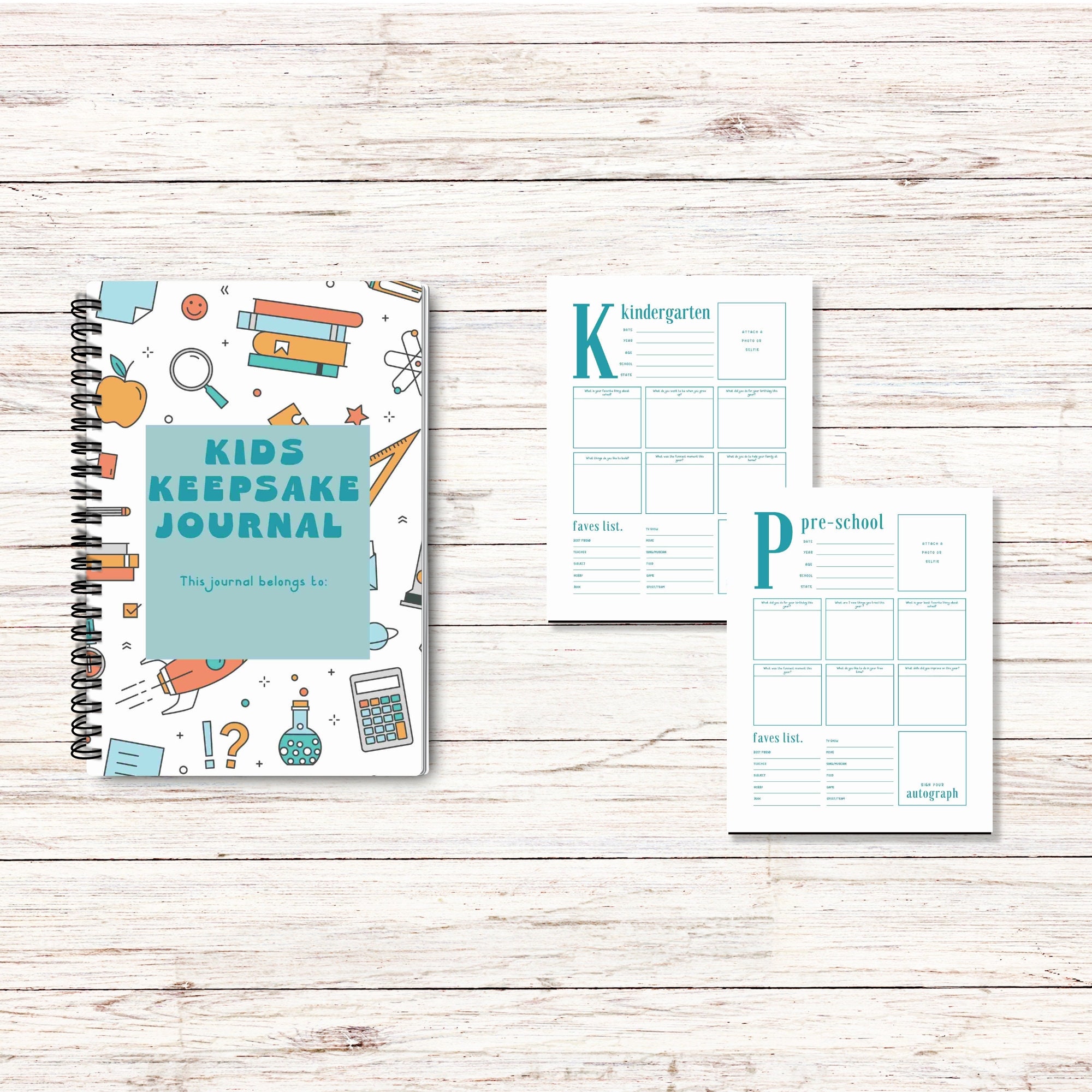 Printable Keepsake Journal/15-page Kids School Memory Journal/school ...