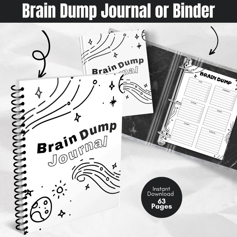 Printable Brain Dump Journal/67-page Journal/mental Health Journal ...