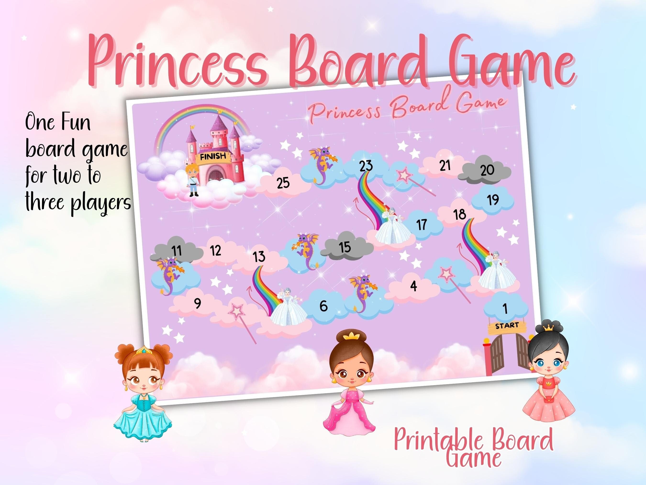 Printable Princess Board Game/printable Pdf/instant Download/digital ...