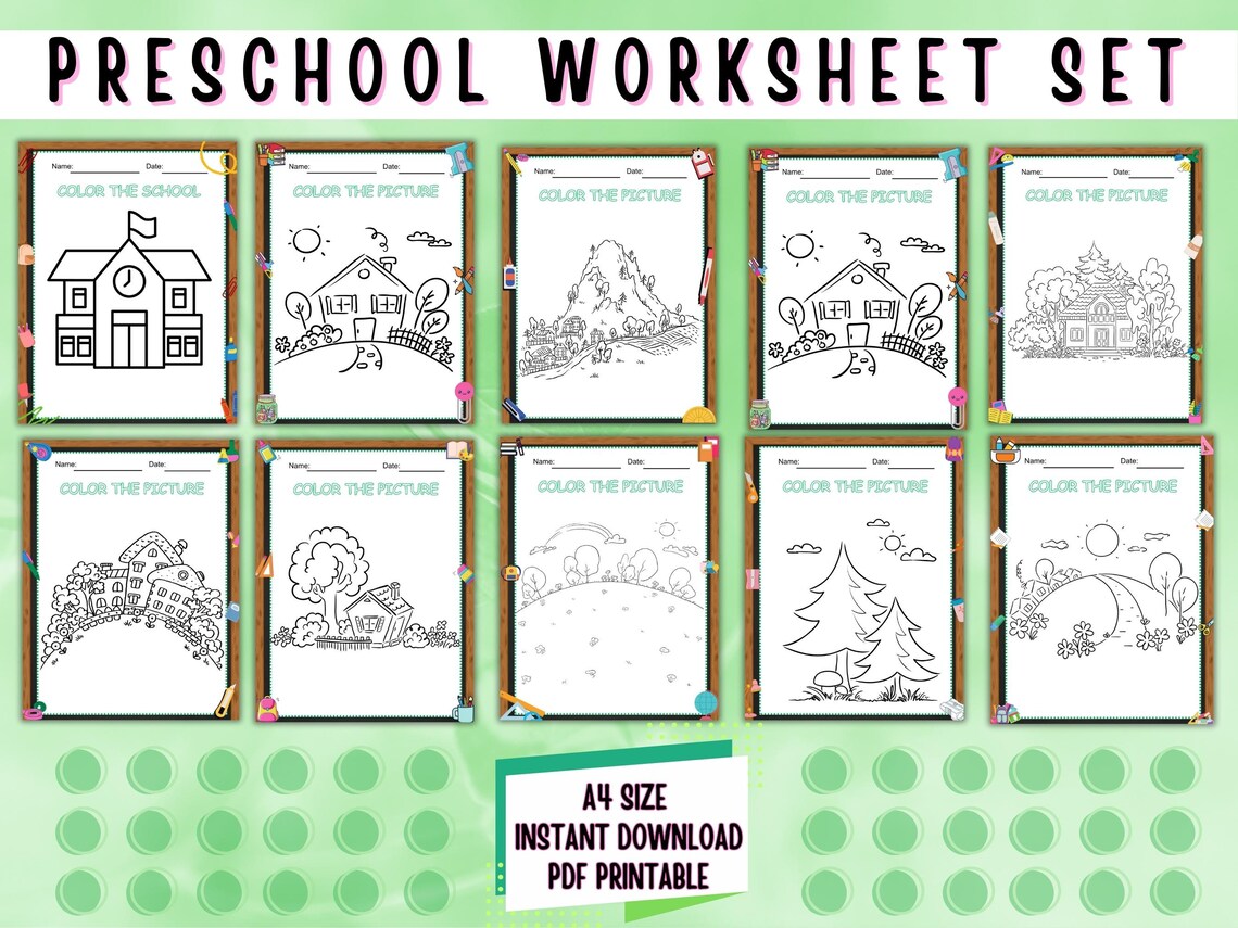 Printable Preschool Worksheets Bundle/printable Preschool Pages/instant ...