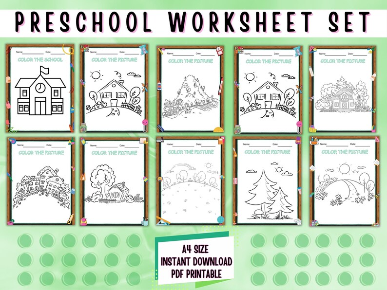 Printable Preschool Worksheets Bundle/printable Preschool Pages/instant ...