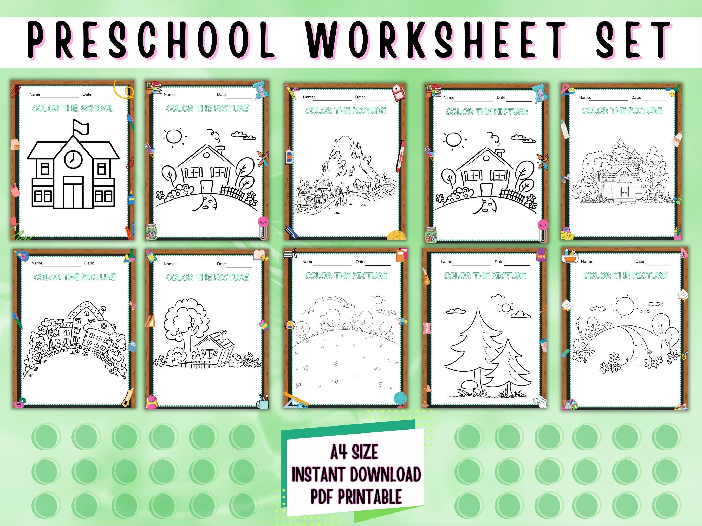 Printable Preschool Worksheets Bundle/printable Preschool Pages/instant ...