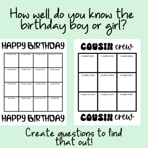 Printable Editable Birthday Trivia/printable Pdf/instant Download ...