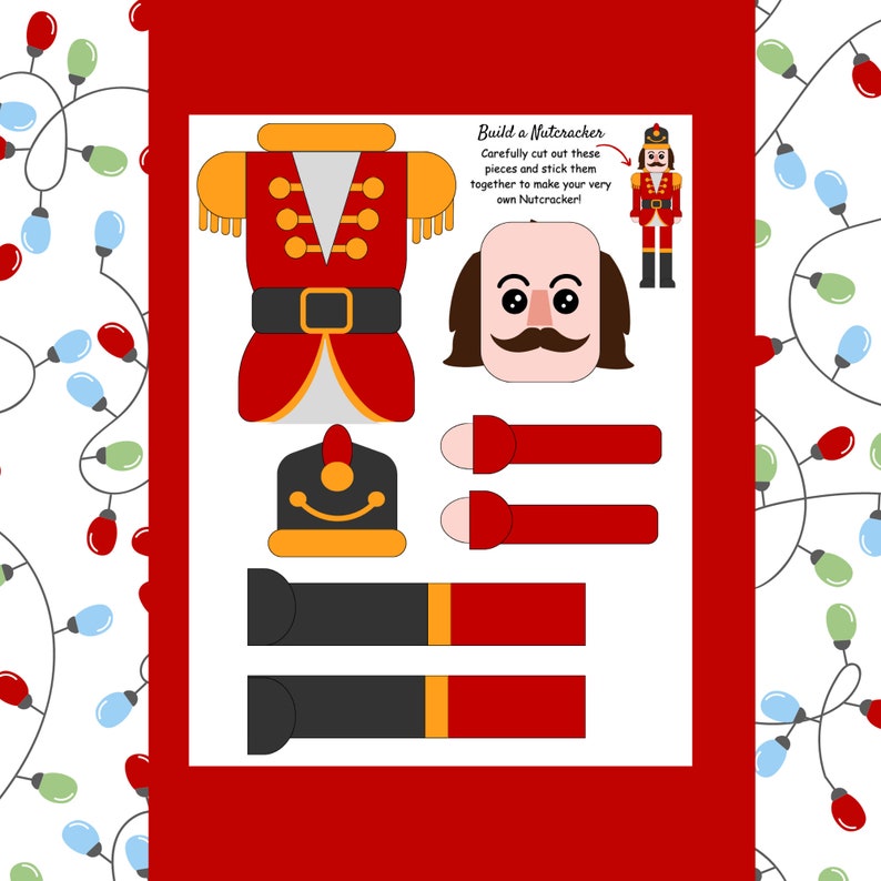 Printable Christmas Kids Craft-build A Nutcracker-holiday Craft for ...