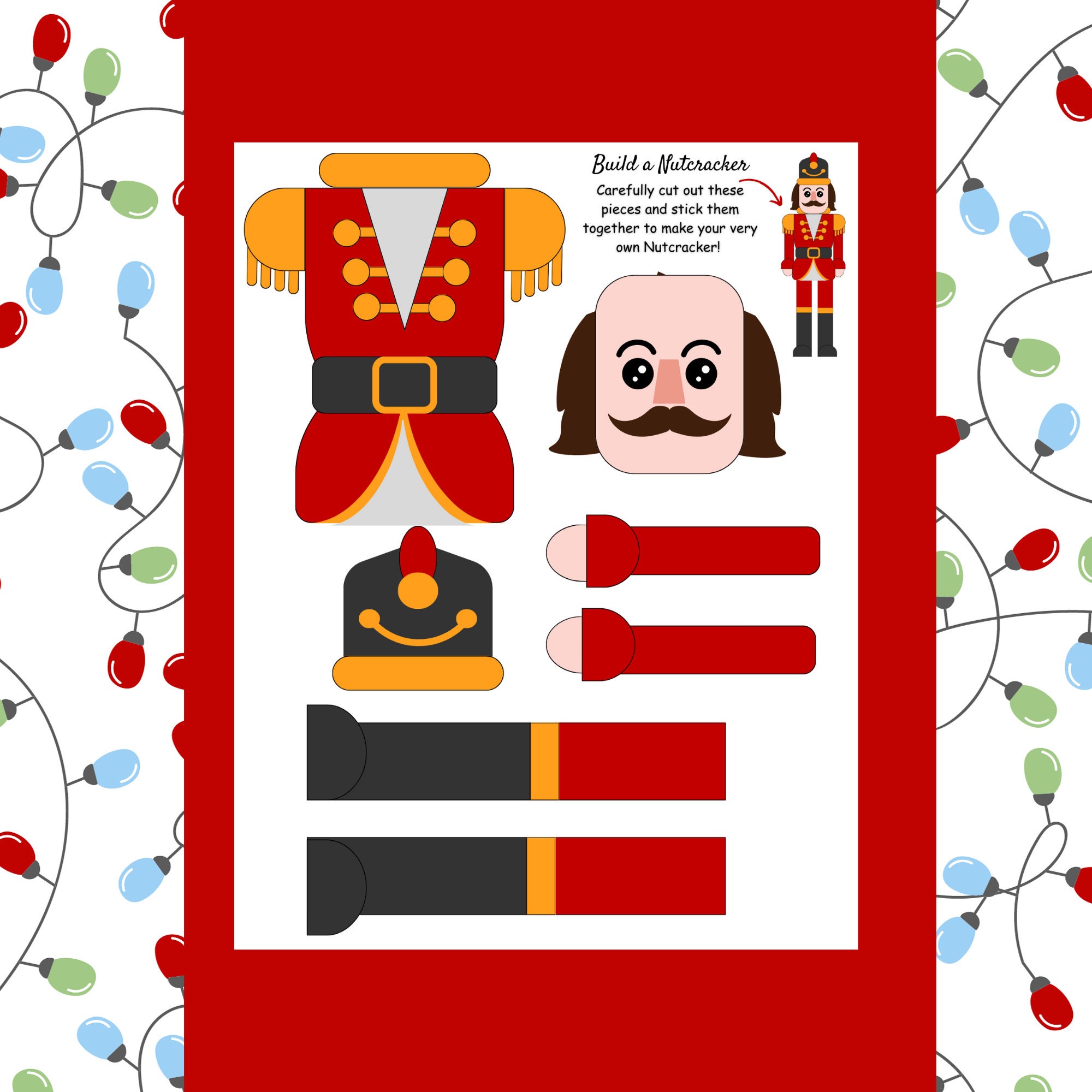 Printable Christmas Kids Craft-build A Nutcracker-holiday Craft for ...