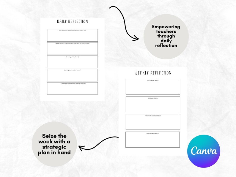 Teacher Journal Bundle Template/canva Journal Template/fully Editable ...