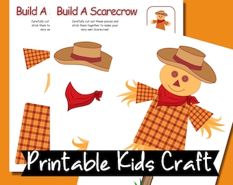 Build a Scarecrow Cut and Paste Printable - Etsy Canada