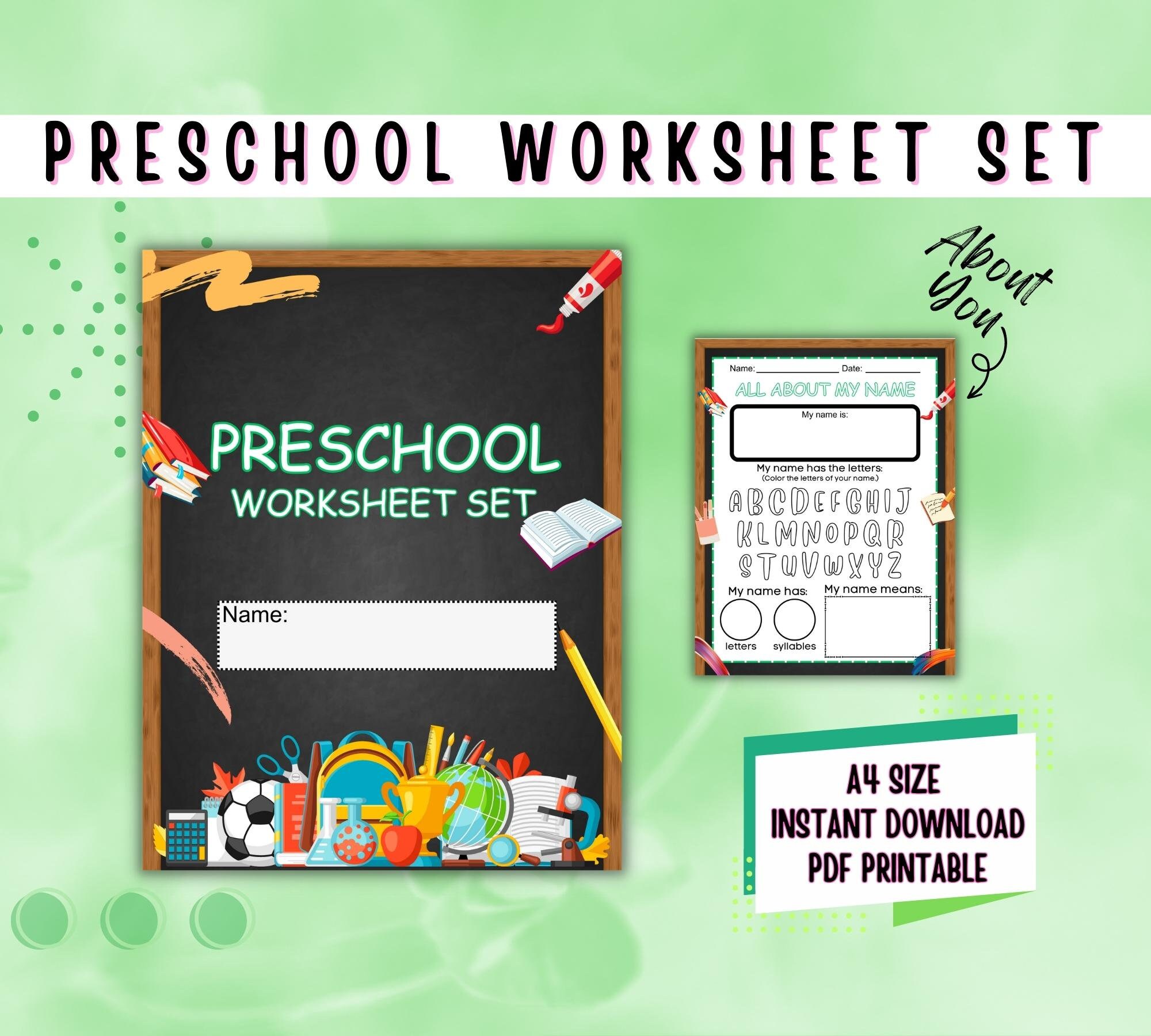 Printable Preschool Worksheets Bundle/printable Preschool Pages/instant ...