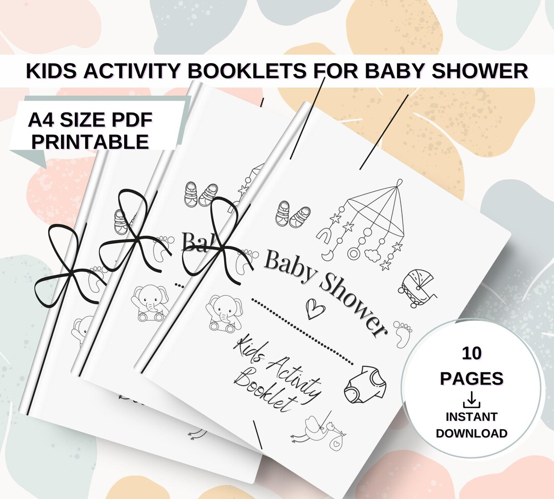 Printable Kids Activity Booklet/kids Baby Shower Activity Booklet/games ...