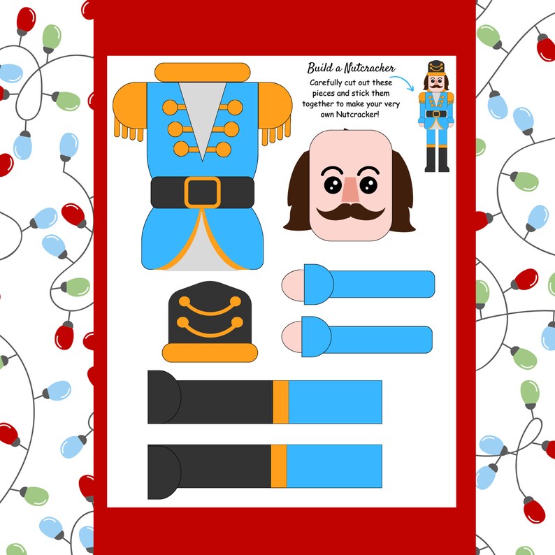 Printable Christmas Kids Craft-build A Nutcracker-holiday Craft for ...